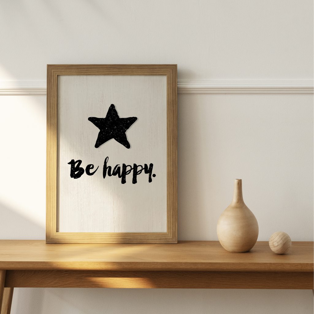 Affiche A4 : Be happy - Créa Bisontine